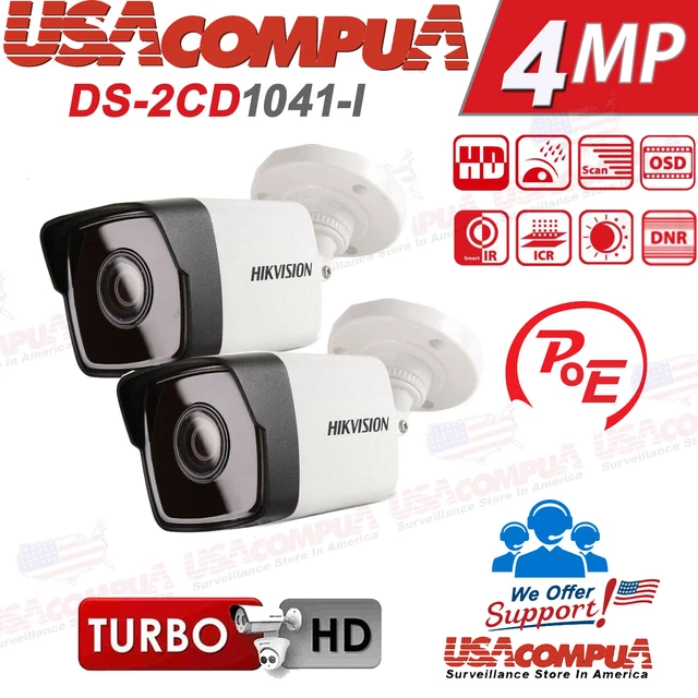 HIKVISION 4 MEGAPIXEL POE DS-2CD1041-I Outdoor Network IR Camera 2-PACK ...