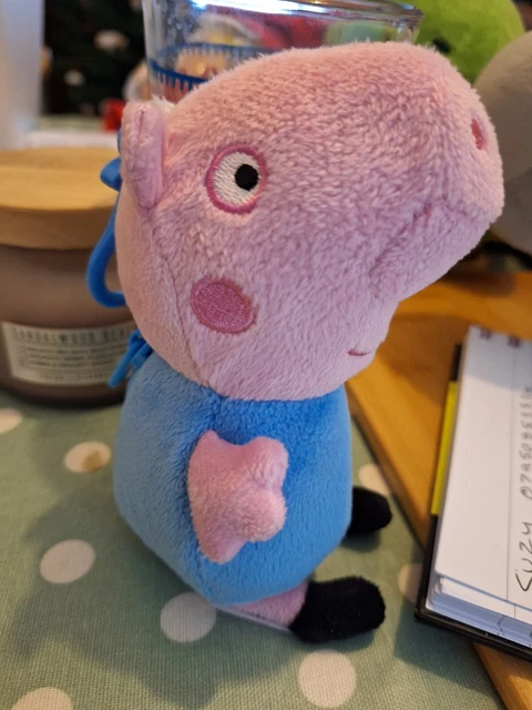 GEORGE PEPPA PIG Bag Clip Soft 15 Cm Plush Toys Keyring Loop Backpack ...
