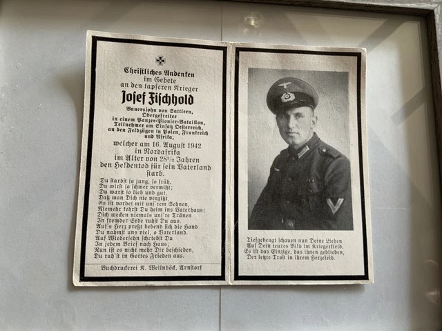 WW2 GERMAN DEATH Card - Afrika Korps Mine £14.00 - PicClick UK