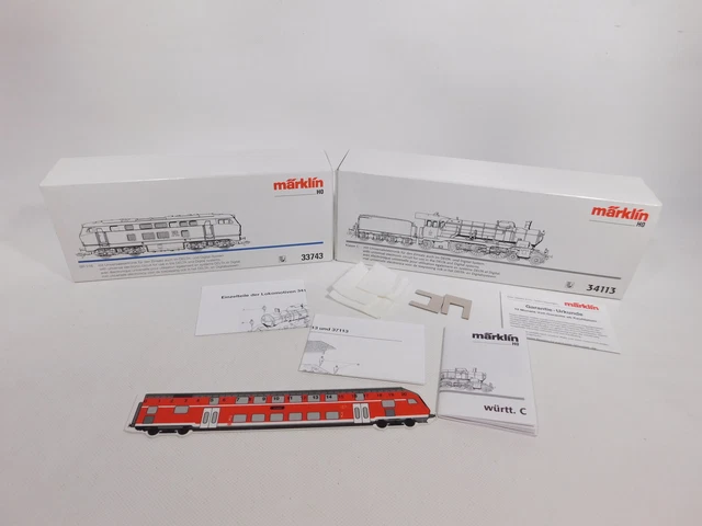 DJ933-1 #2X MÄRKLIN H0 Boîte Vide pour Locomotives 33743 Diesel 34113 ...