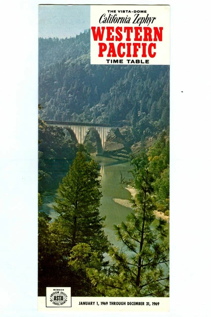 RARE 1969 VISTA-DOME CALIFORNIA ZEPHYR Western Pacific RAILROAD Time ...