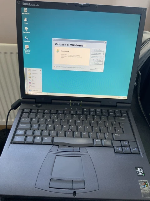 DELL LATITUDE CPX Laptop Retro Windows 98 Floppy drive Rs232 Parallel ...
