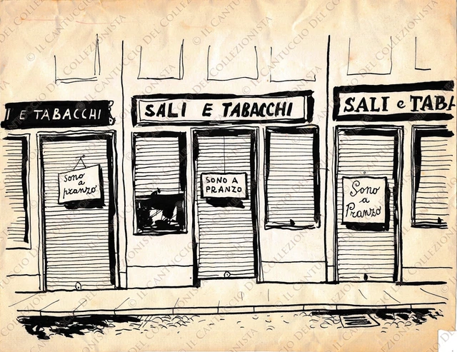 1957 GORIZIA DISEGNO artista Roberto JOOS Sali Tabacchi vignetta ...