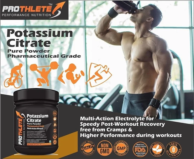 PROTHLETE POTASSIUM CITRATE Pure Powder (250gm) Grade Electrolyte ...