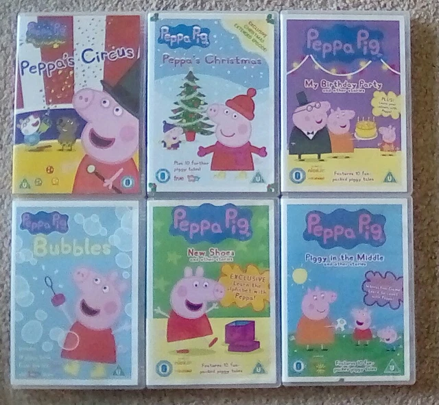 6 PEPPA PIG DVD - Circus Christmas Birthday Party Bubbles Shoes Piggy ...