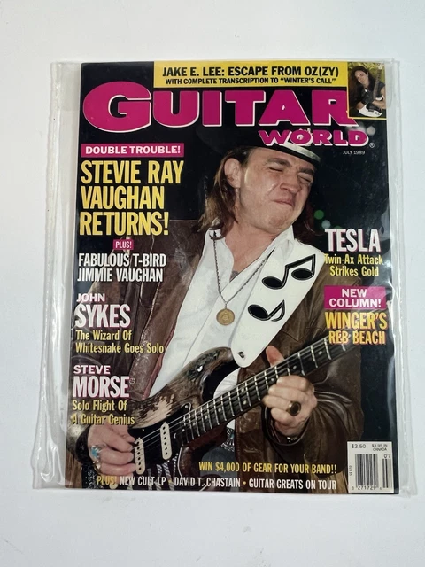 GUITAR WORLD MAGAZINE July 1989 Stevie Ray Vaughn Jake E. Lee John ...