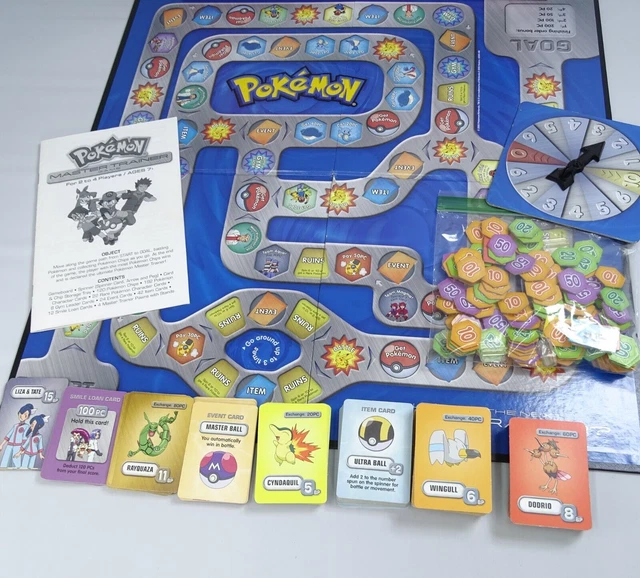 POKEMON MASTER TRAINER Board Game Milton Bradley Hasbro 2005 Complete ...