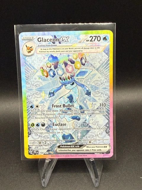 POKÉMON TCG PRISMATIC Evolutions Glaceon EX SIR 150/131 English £145.69 ...