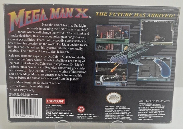 MEGA MAN X for Super Nintendo SNES Complete Authentic by Capcom Megaman ...