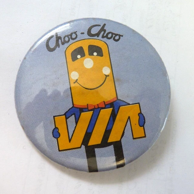 VINTAGE PIN BUTTON Choo-Choo VIA Rail Railway Train $10.47 - PicClick