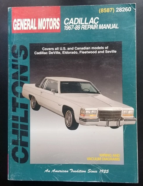 CADILLAC SERVICE REPAIR Manual 1967-1989 Deville Seville Eldorado ...