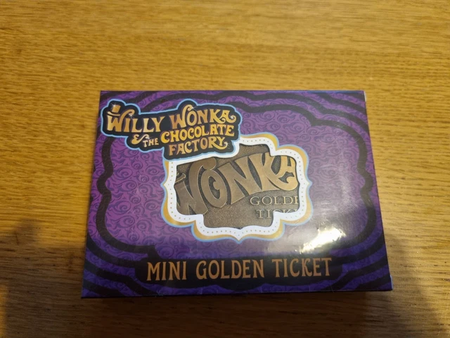 WILLY WONKA & Chocolate Factory Mini Golden Ticket Heavily Embossed ...