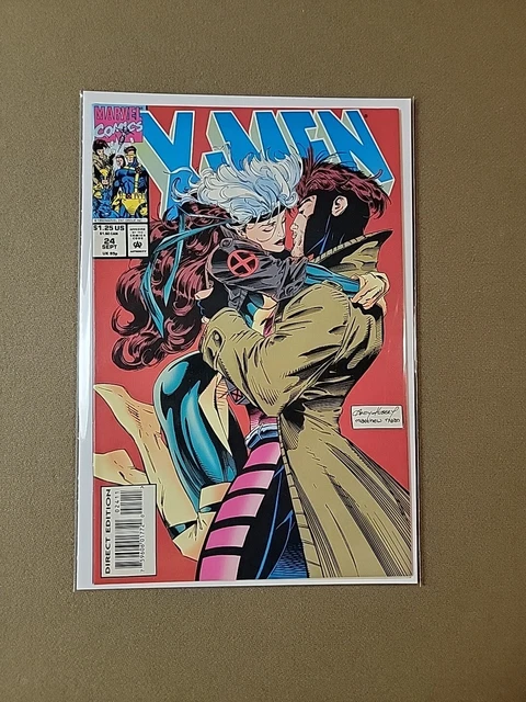 X-MEN # 24 (1993) VF/NM, Rogue Gambit Kiss Classic Cover. Marvel Comics ...