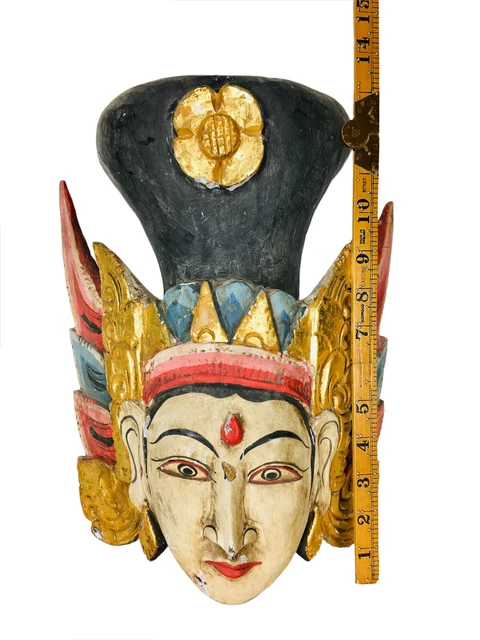 RAMAYANA HINDU GODDESS Rama God Carved Painted Wooden Mask India Bali ...