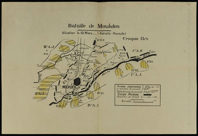 1906CA - PLAN of the Battle of Mukden (Russo-Japanese War) - Retirement ...