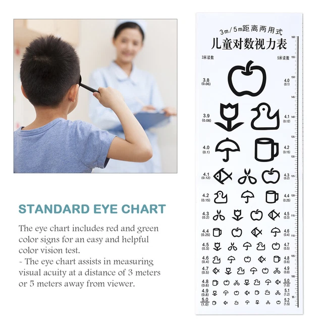 SCHOOL EYE CHART Visual Acuity Chart Standard Eye Chart Kids Eye Chart ...
