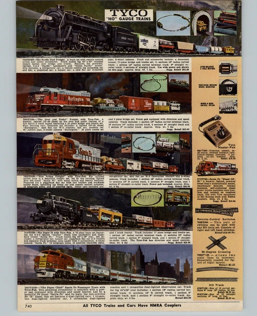 1970 PAPER AD 2 PG Tyco Toy Electric Train Sets HO Gauge Marx 027 Steam ...