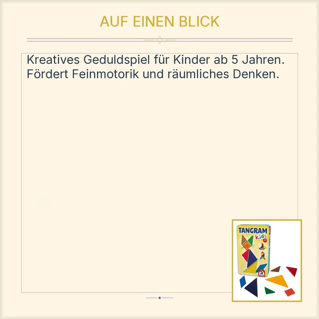 SCHMIDT SPIELE TANGRAM Kids Geduldspiel Kinder Legespiel Puzzle ab 5 ...
