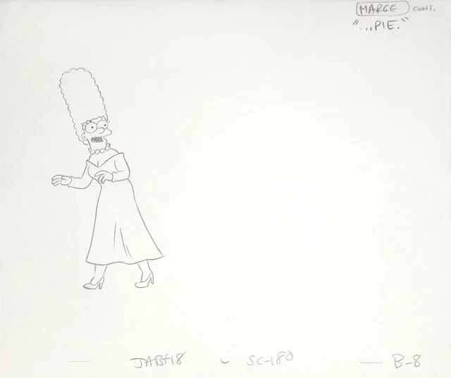 SIMPSONS ANIMATION PRODUCTION Cel Drawing: Marge - 3918 $95.00 ...