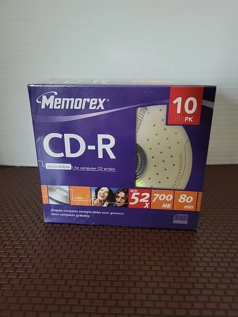 MEMOREX CD-R 52X 700MB/80 Minutes/10 Pack/BRAND NEW SEALED $12.00 ...