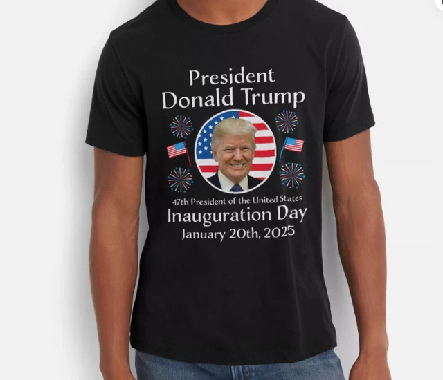 DONALD TRUMP INAUGURATION Day 2025 47th USA President T-Shirt, Black ...