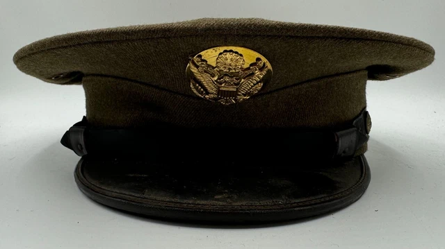 VINTAGE WW2 ERA US Army Enlisted Ranks Visor Cap NAMED Tank Destroyer ...