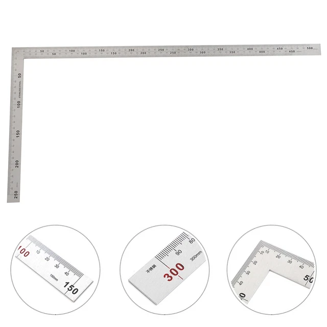 STAINLESS STEEL SHAPED Ruler Drafting L-square Carpenter for Students ...