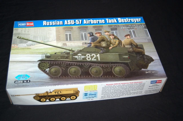 HOBBY BOSS 1/35 Scale ASU-57 Airborne Tank Destroyer Assault Gun Model ...