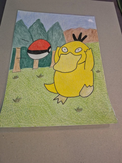 A ORIGINAL A3 Laminated Drawing Of Psy Duck From Pokemon £5.92 ...