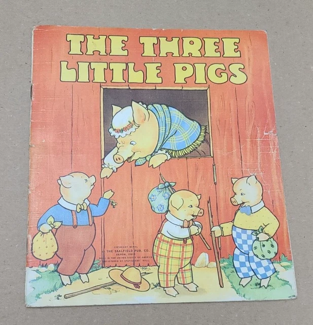 THE THREE LITTLE Pigs - Antique 1940 children's book - Saalfield £3.32 ...