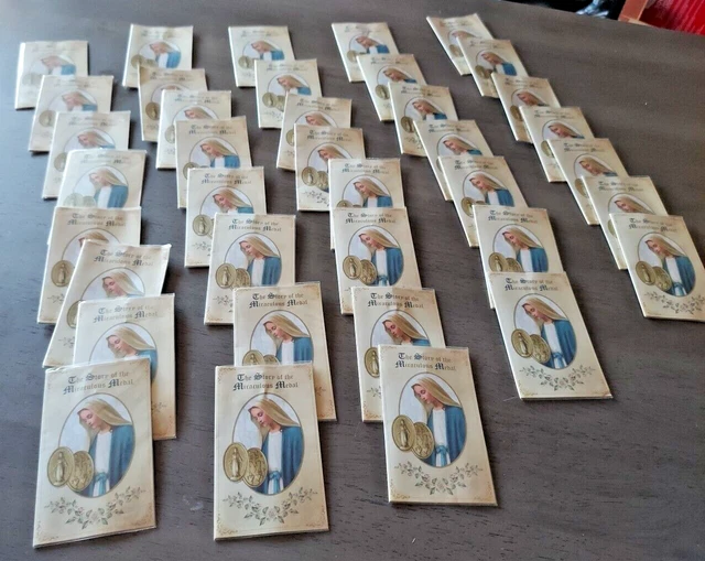 THE MIRACULOUS MEDAL silver tone oval Virgin Mary blessing charm NEW £ ...