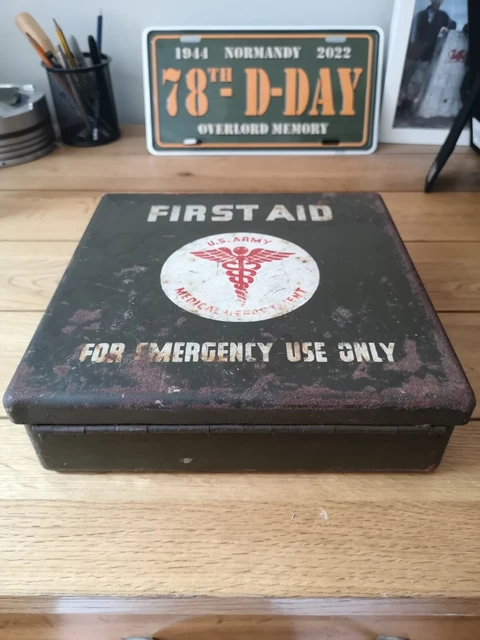 WW2 US ARMY First Aid Kit Tin £95.00 - PicClick UK