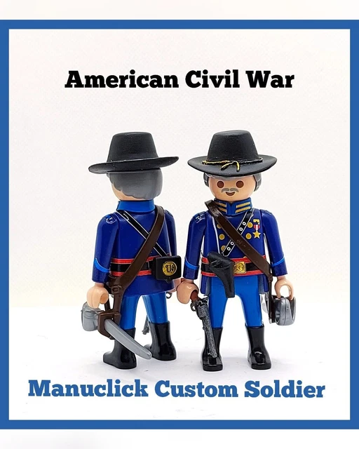 PLAYMOBIL CUSTOM ACW Lieutenant Yankee Federal American Civil War Colt ...