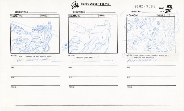 TEENAGE MUTANT NINJA Turtles TMNT Original Production Animation ...