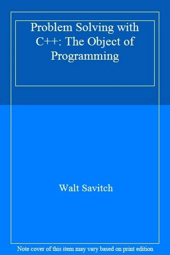 Problem Solving With C The Object Of Programmingwalt Savitch £547 5894