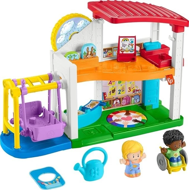 FISHER-PRICE LITTLE PEOPLE Toddler Playset Play for All School with 2 ...
