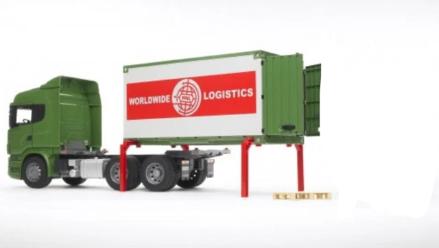 BRUDER 03580 SCANIA Logistik LKW Worldwide WWL Logistics 1/16 OVP F29 ...