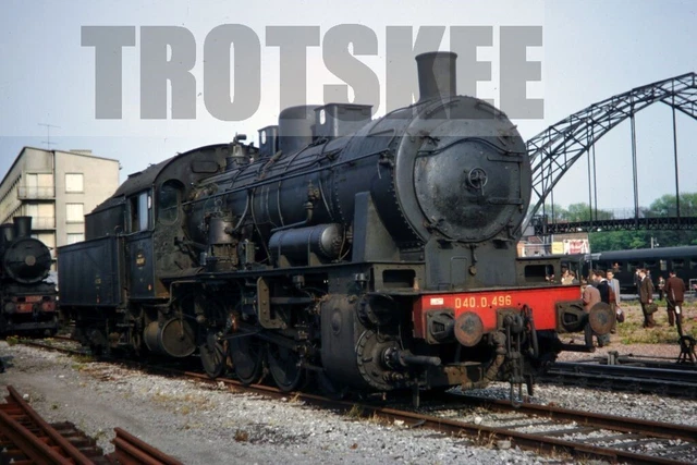35MM SLIDE SNCF French Railways Steam Loco 040 D 496 c1967 Original £3. ...