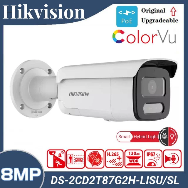 HIKVISION DS-2CD2T87G2H-LISU/SL 8MP ColorVu IR Bullet IP Kamera Zwei-Wege-Audio EUR 265,00 ...