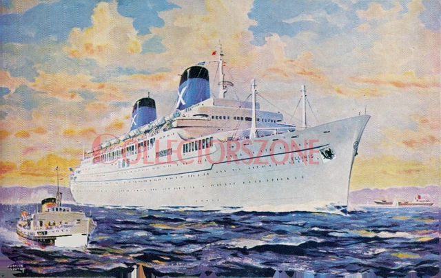 1973 CHANDRIS LINES RHMS Ellinis Ocean Liner postcard posted £7.49 ...