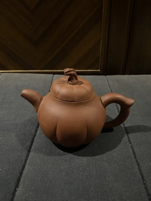 MINIATURE TERRACOTTA YIXING Zisha Clay Teapot Pumpkin Form – Impressed ...