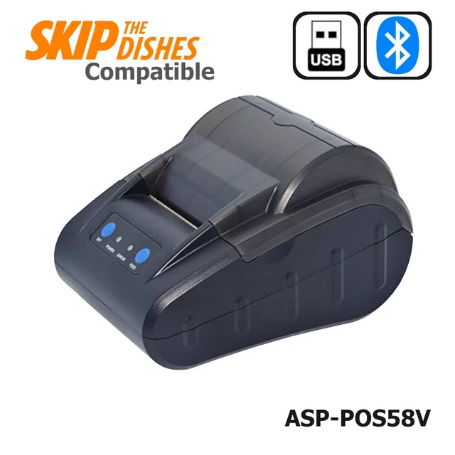 BLUETOOTH 58MM PAPER size Thermal Receipt Printer for SkipTheDishes APP ...