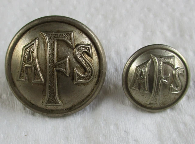 2X BRITISH WW2:&AUXILIARY FIRE SERVICE BUTTONS"(AFS, 24mm-17mm, A.F.S ...