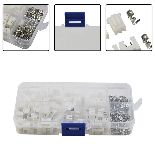 250 X JST-XH Kit 2p/3p/4p 5Pin 2.54mm Terminal Housing PCB Header Wire ...
