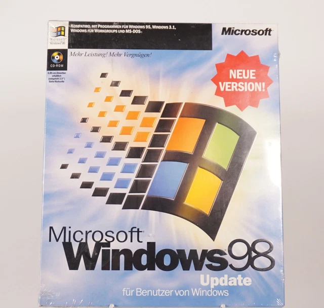 ORIGINAL MICROSOFT WINDOWS 98 Update New Version 730-00120 Sealed With ...