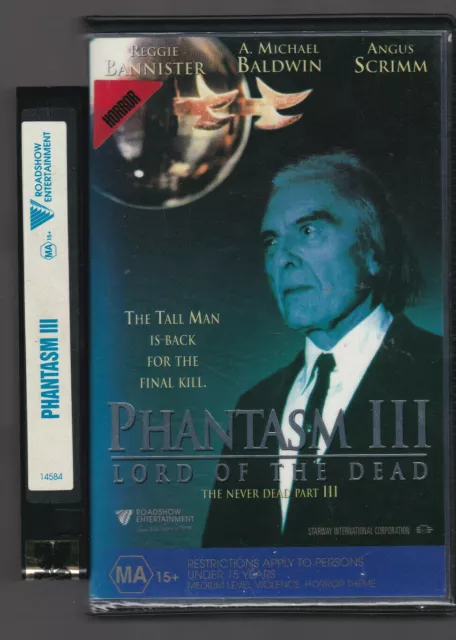 RARE VHS VIDEO Tape BIG CLAMSHELL Box Phantasm 3 EX-RENTAL never dead ... RARE VHS VIDEO Tape BIG CLAMSHELL Box Phantasm 3 EX-RENTAL never dead ...