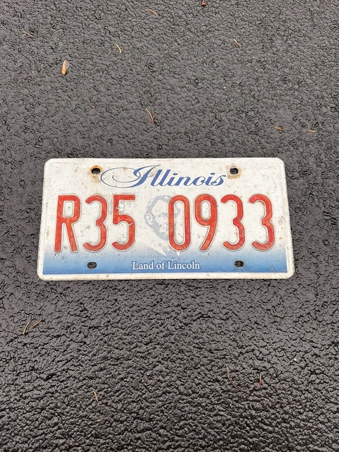 ILLINOIS LAND OF lincoln license plate “R35 0933” £8.50 - PicClick UK