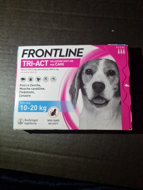 FRONTLINE TRIACT 10-20 Kg 3 Pipette Antiparassitario per Cani e ...