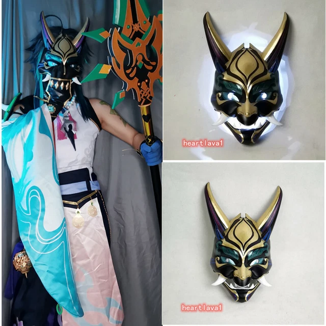 GAME GENSHIN IMPACT Yaksha Xiao Oni Cosplay Mask Halloween Accessory ...