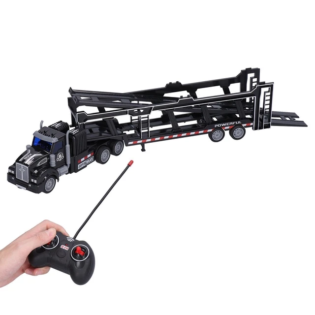 RC TOW TRUCK Remote Control Trailer Truck Vehicle RC Trailer 4CH Black ...